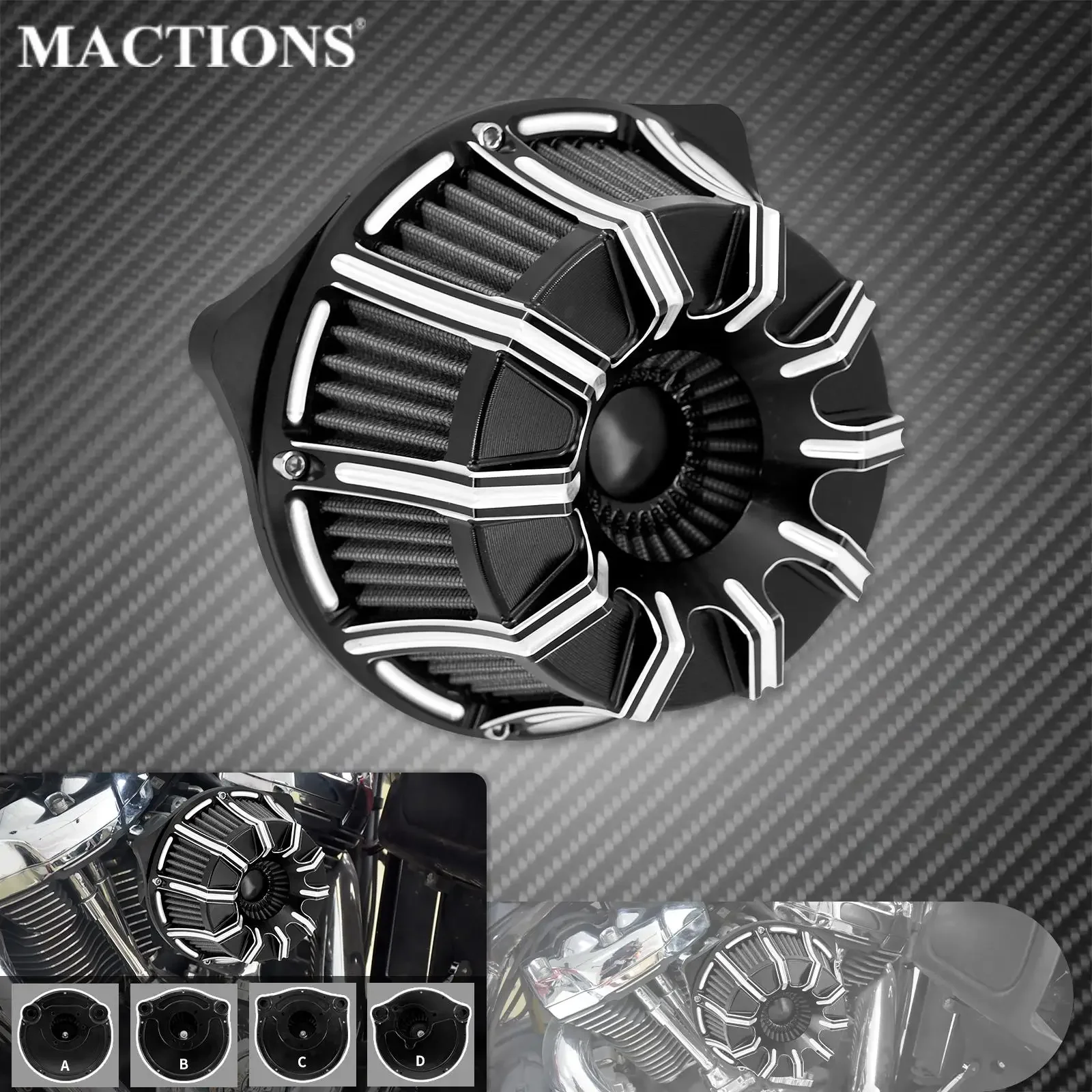 Motorcycle CNC Air Filter Intake Air Cleaner For Harley Sportster XL ...