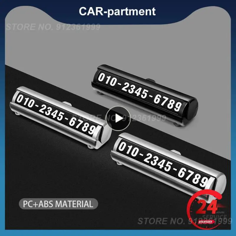 Luminous-Car-Temporary-Parking-Card-Rotatable-Telephone-Number-Plate ...