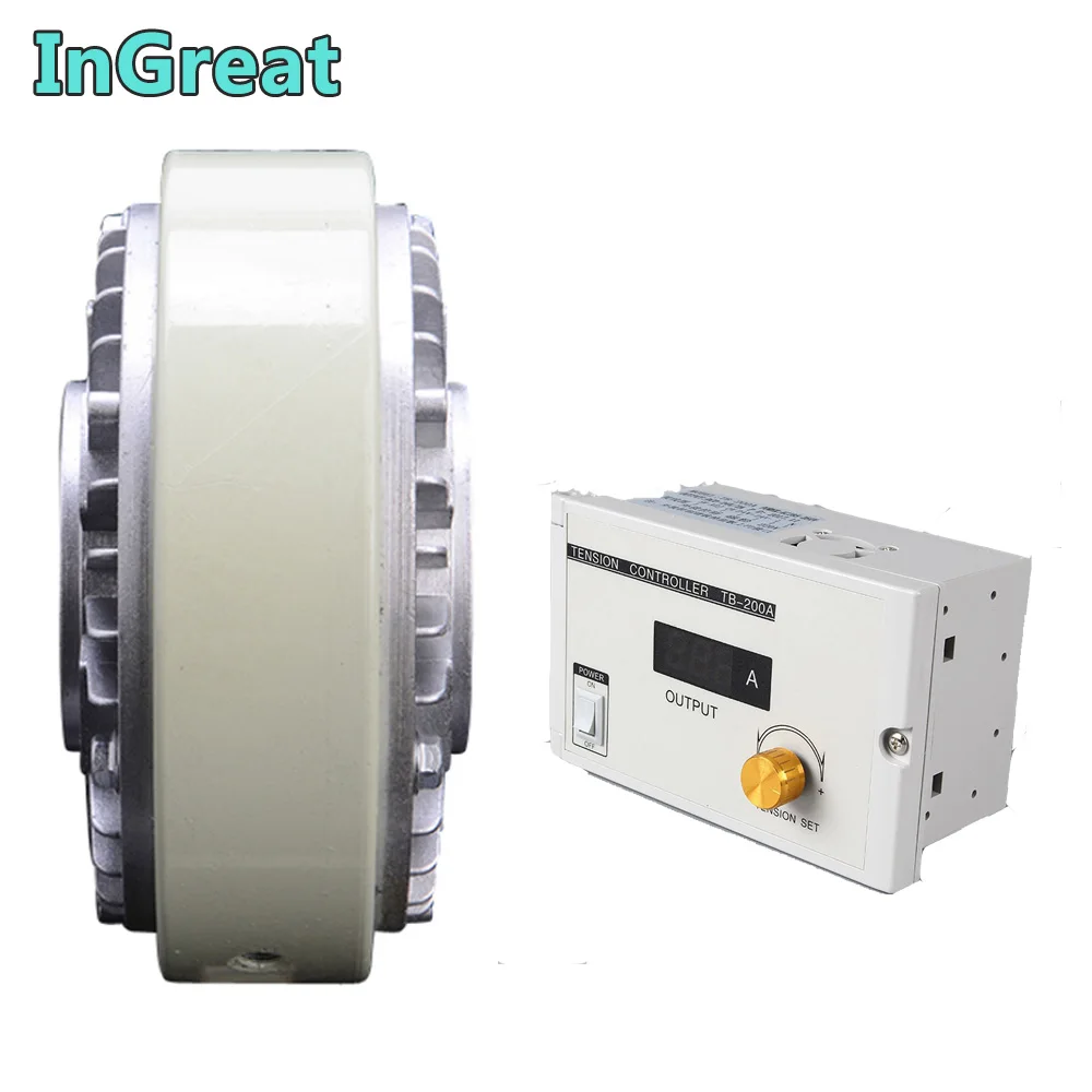 50Nm-5kg-Hollow-Shaft-Magnetic-Powder-Brake-DC-24V-w-Manual-Tension ...