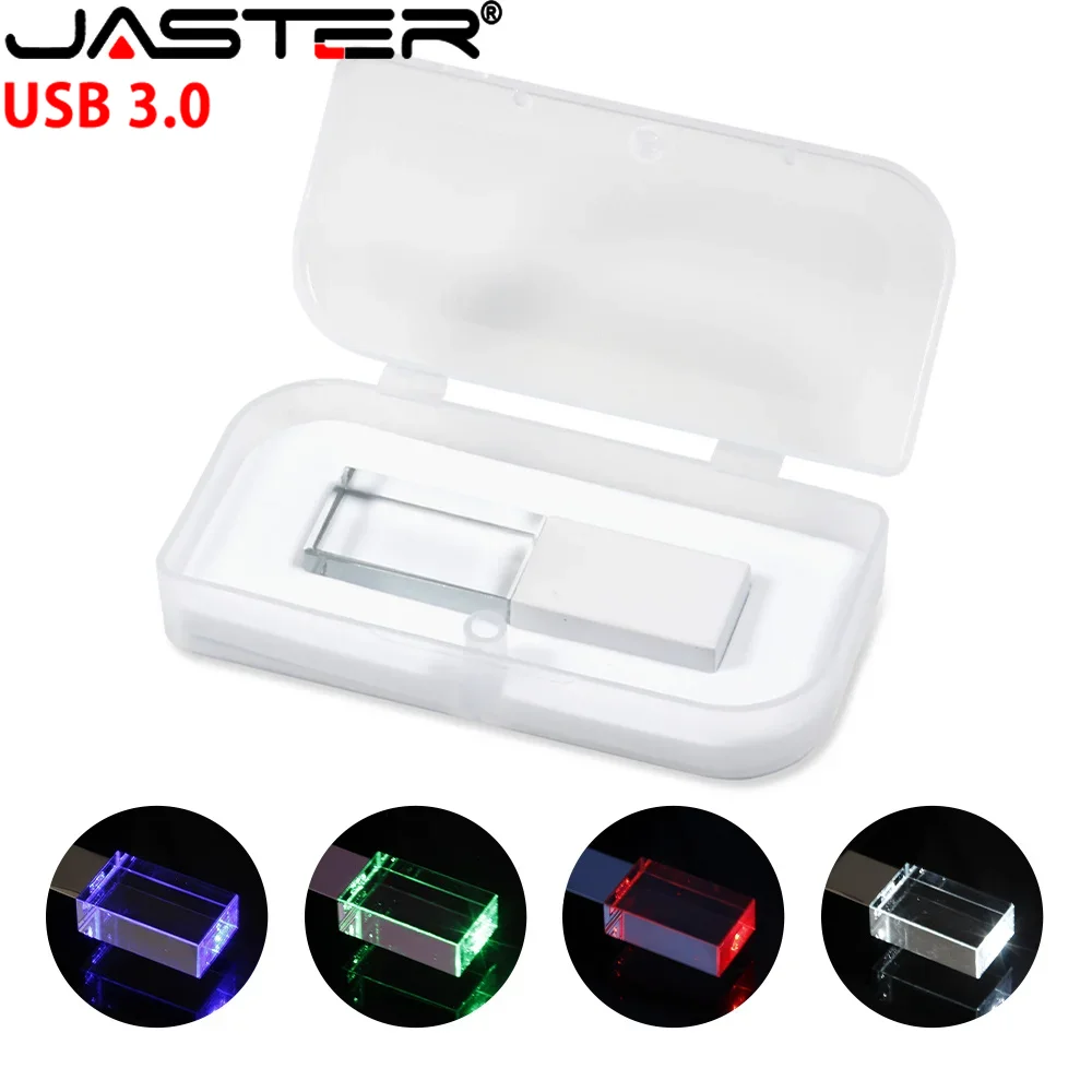 JASTER-USB-3-0-Flash-drive-With-LED-Crystal-Pendrive-4GB-8GB-16GB-32GB ...