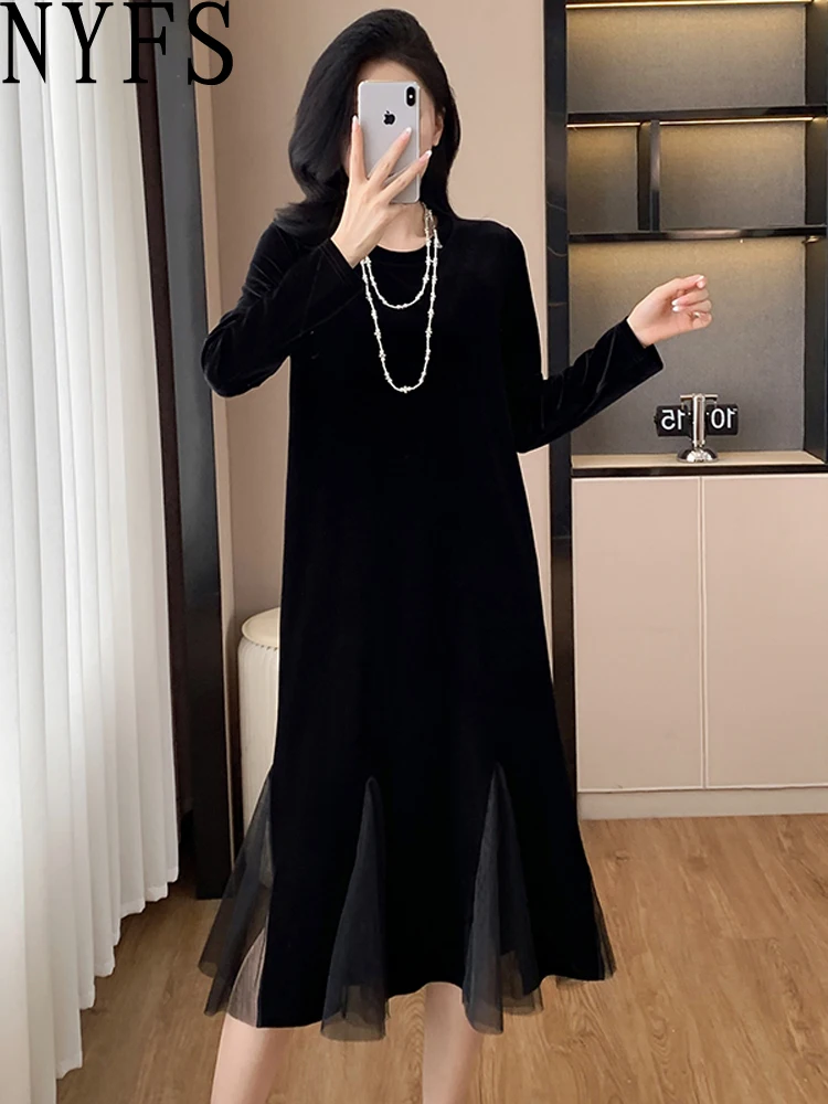 NYFS-2024-Autumn-New-Korea-Woman-Dress-Vestidos-Robe-Elbise-Loose-Plus ...