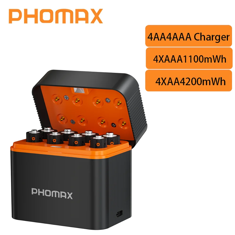 PHOMAX 1.5V AA/AAA Lithium Battery 4200mWh/1100mWh AA/AAA 4/8-Slot ...