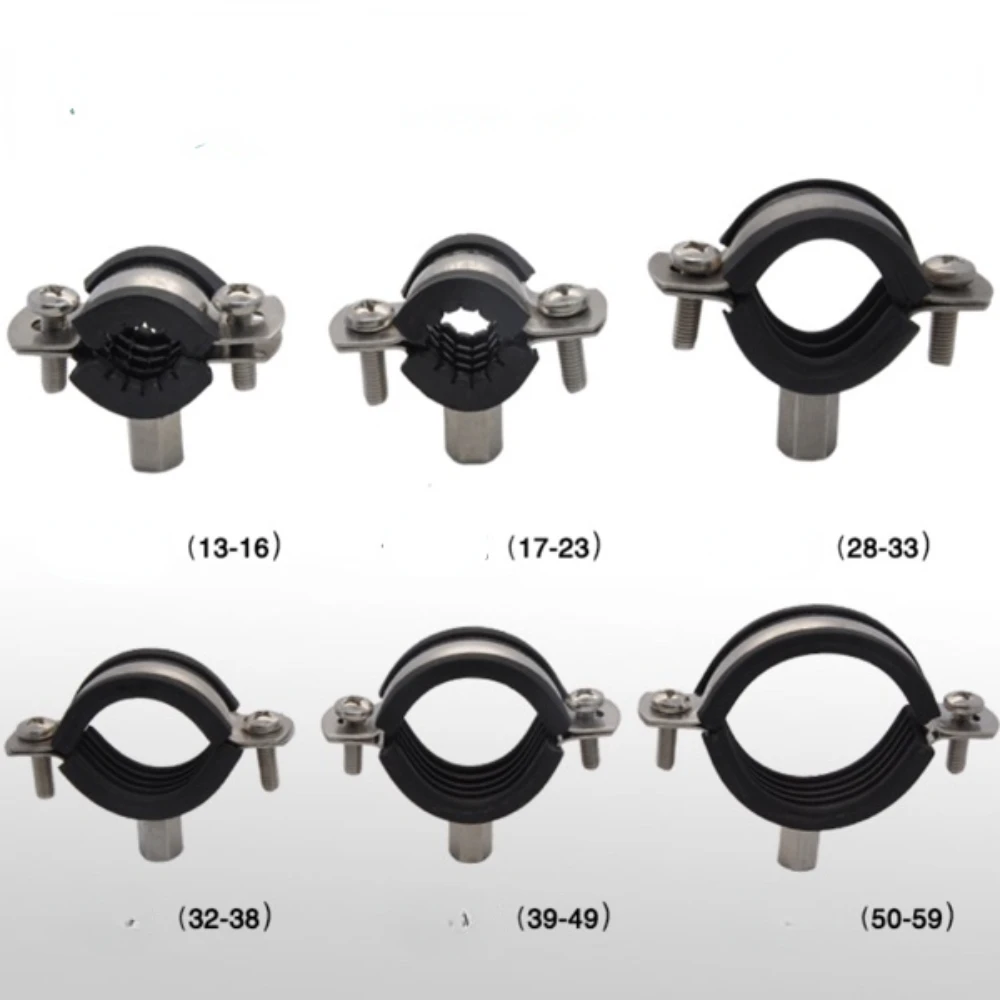 13-59mm M8 M10 Female 304 Stainless Steel Pipe Clamp Bracket Support ...