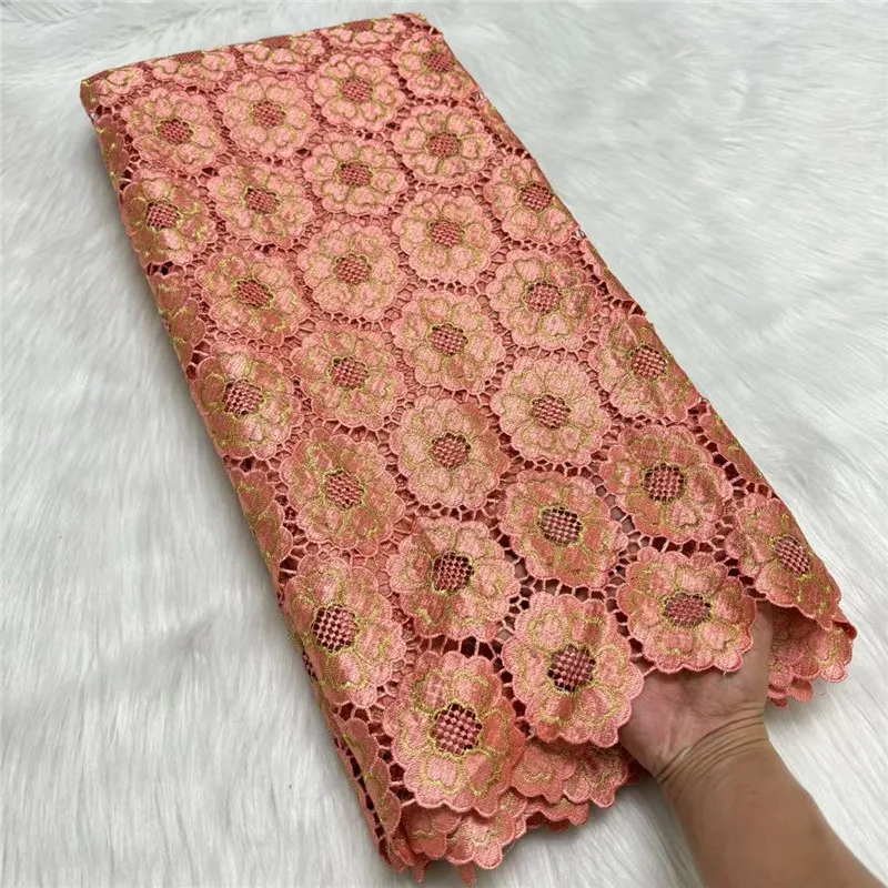 5-Yard-Multi-color-soft-water-soluble-French-Lace-African-Tulle-Cord ...