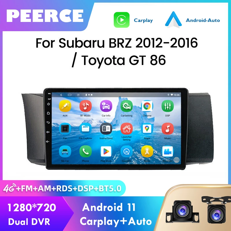 Peerce Android 11 Car Radio For Subaru Brz 2012-2016/scion Frs/toyota ...