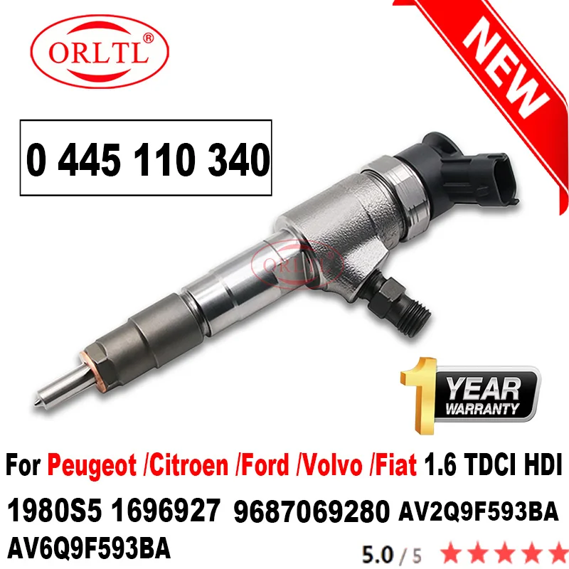 0445110340-9687069280-1980S5-New-Diesel-Fuel-Injector-For-Ford-Peugeot-Citroen-Volvo-Fiat-1-6 ...
