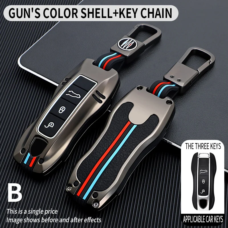 Zinc-Alloy-Car-Smart-Key-Case-Cover-Shell-Fob-for-Porsche-New-Cayenne ...
