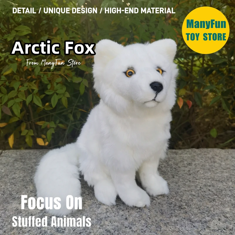 Realistic-Arctic-Fox-High-Fidelity-Snow-Fox-Plushie-White-Polar-Fox ...