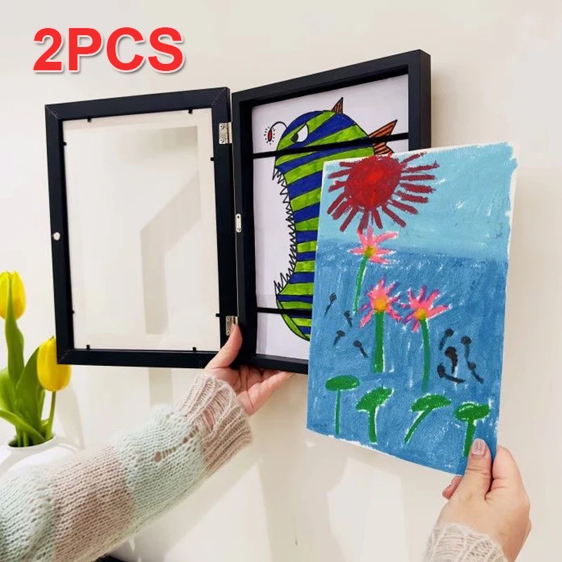 2-1pcs-Wooden-Kids-Art-Frames-Changeable-Picture-Display-Art-Work ...