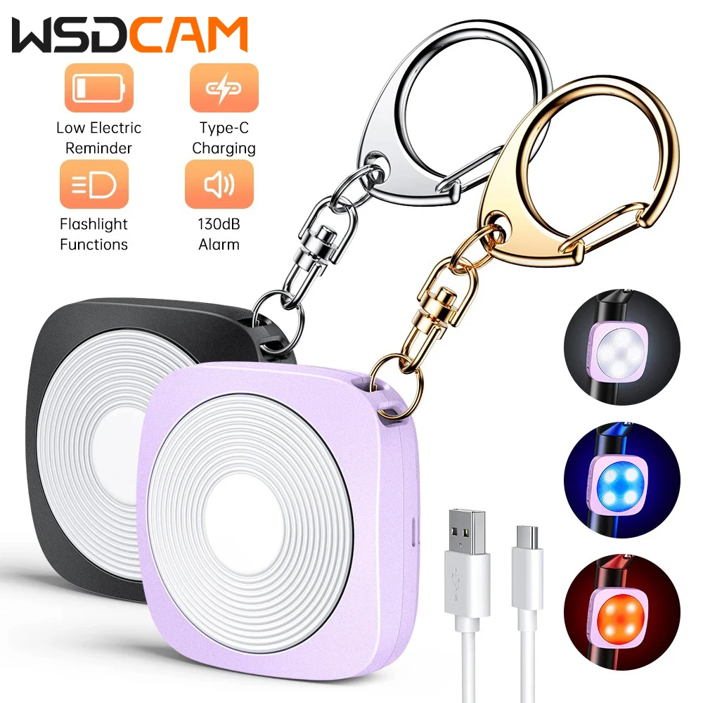 Wsdcam-Rechargeable-Personal-Safety-Alarm-130dB-Self-Defense-Alarm ...