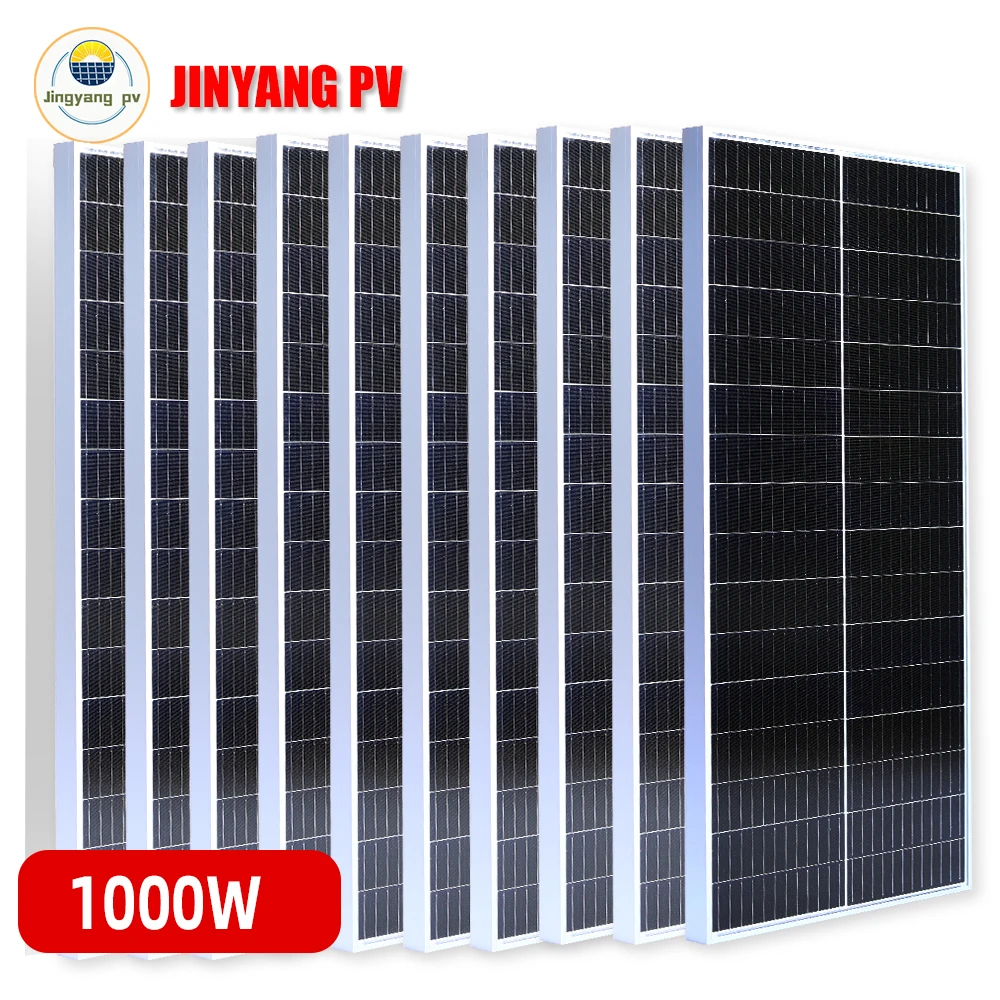 Solar-Panel-1000W-10PCS-100w-Rigid-Solar-Panels-12V-24V-Solar-Charger ...