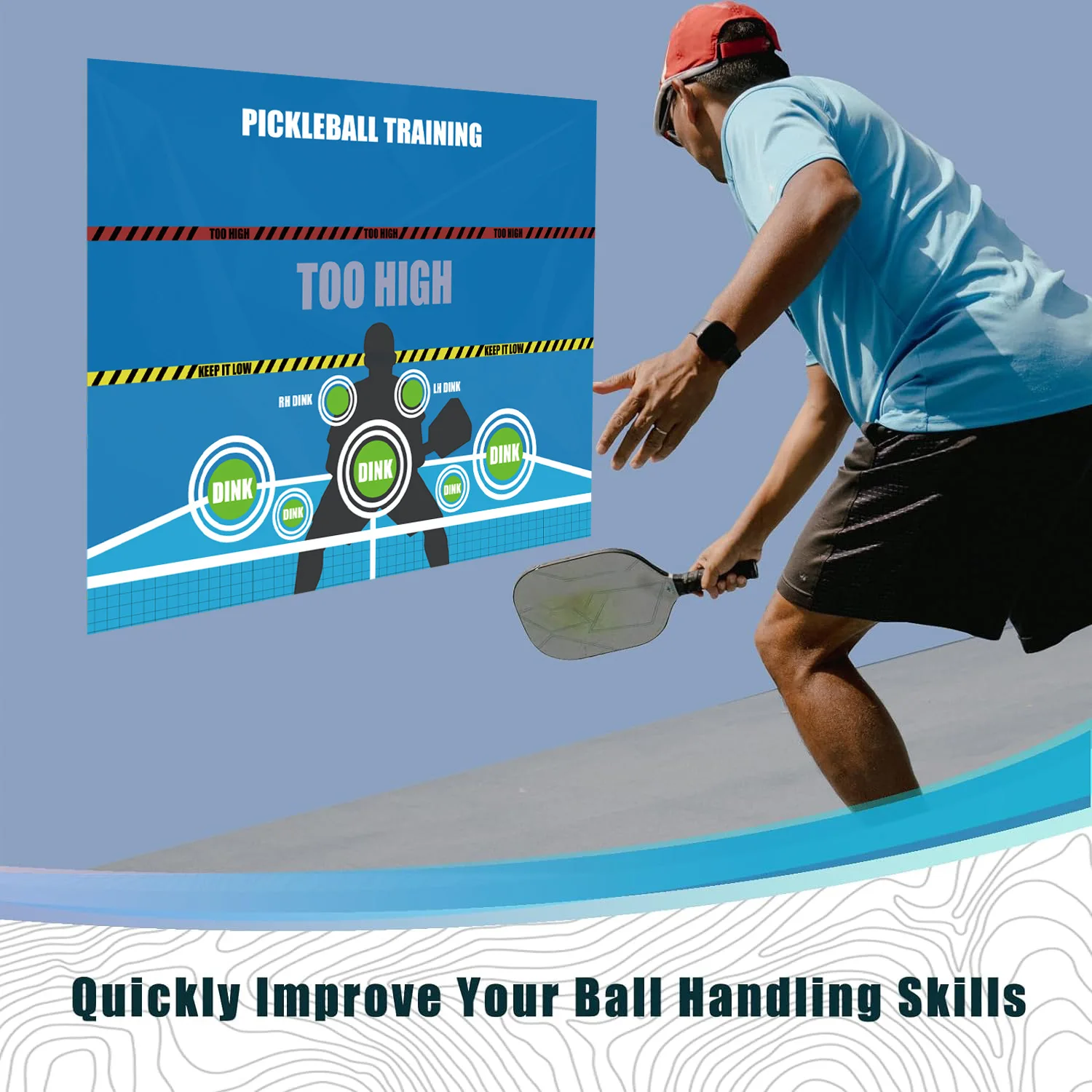 Pickleball-Training-Practicing-Wall-Stickers-Pickleball-Dink-Pad ...