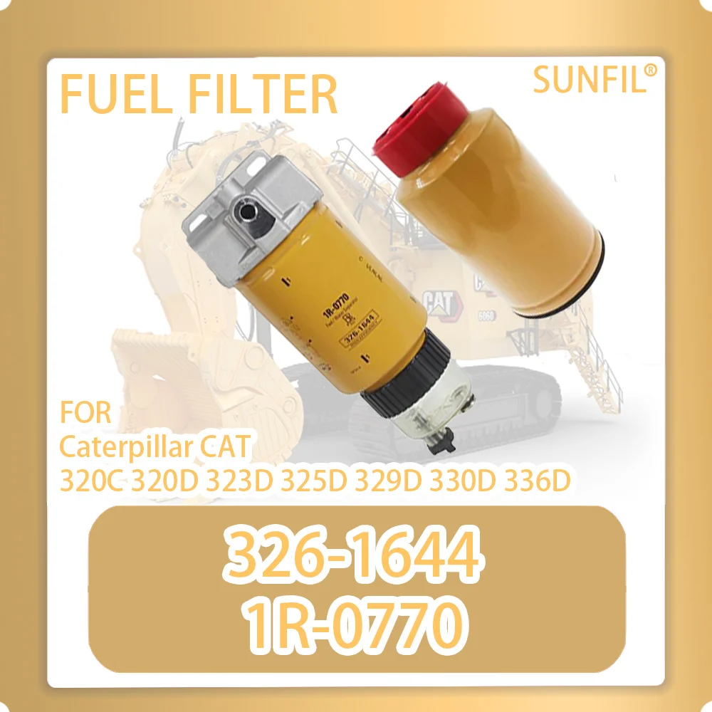 326-1644-1R-0770-Fuel-Filter-Assembly-for-Caterpillar-CAT-320C-320D ...