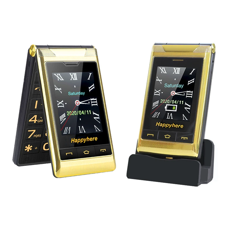 With Dock 3.0" Dual Screen Cell Phone Dual Sim One-key Call Fm Radio ...