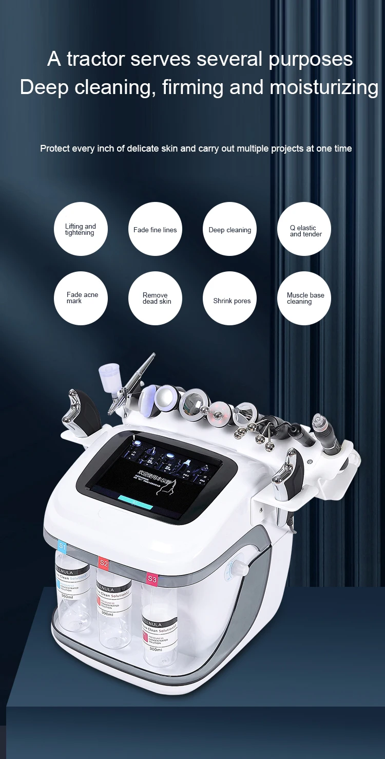 11 In 1 Dermabrasion facial Machine H2o2 Aqua Peeling Lift Skin Bubble ...