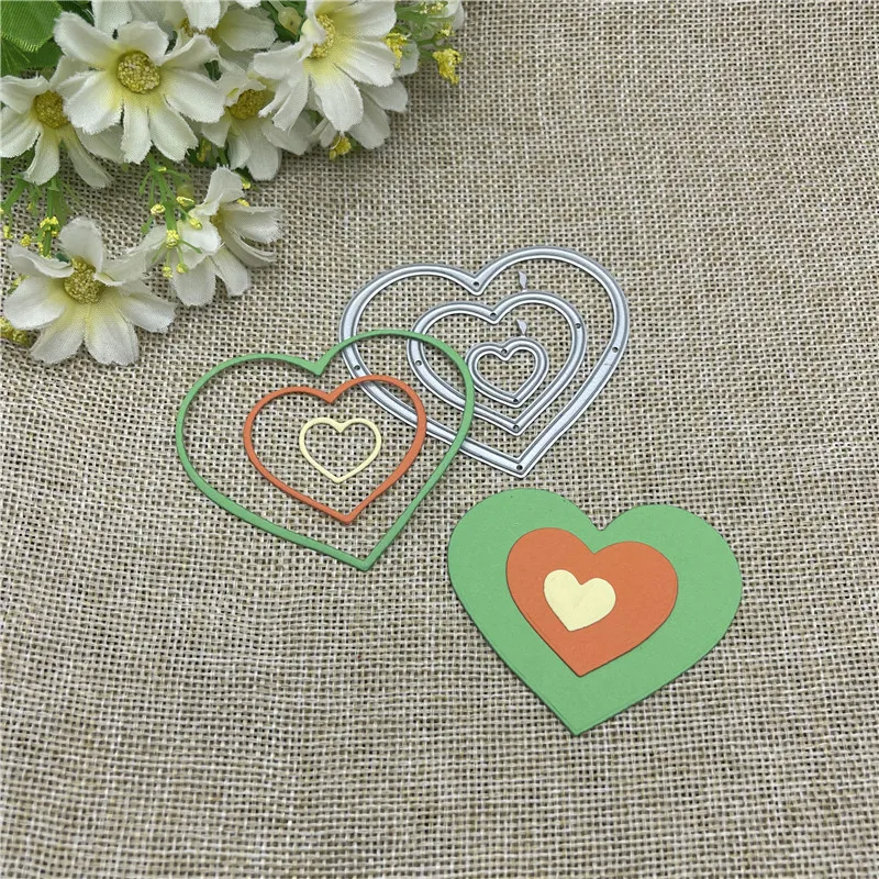 Heart-shaped ring Frame Metal Cutting Dies Stencils For DIY ...