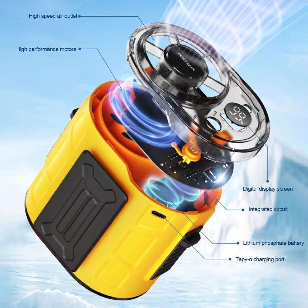 Portable-Waist-Clip-Fan-100-Speeds-Wearable-Belt-Fan-24H-Working-Time ...