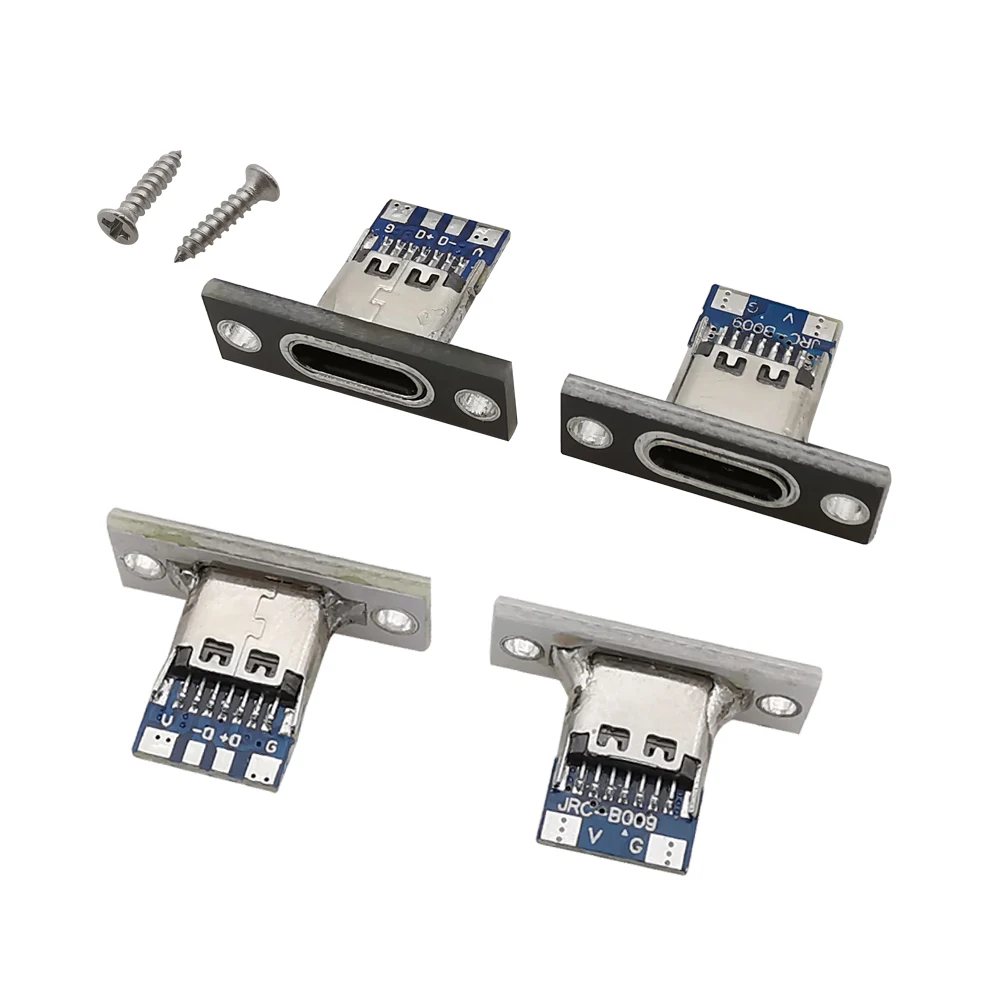 1/2/5/10Pcs USB 3.1 Type C 2/4 Pin Socket Connector Jack With Screw ...