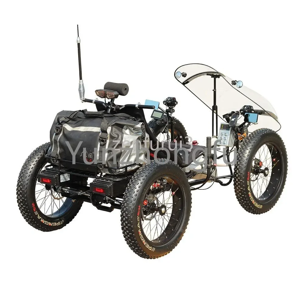 Traveling-Off-Road-4-Wheel-Fat-Tire-Recumbent-Snow-Quad-Bicycle-for ...