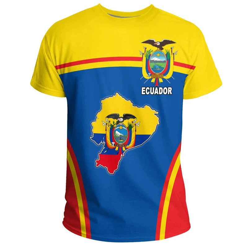 New-In-Tops-Tees-Ecuador-Flag-T-shirt-Casual-Ecuadorian-3D-Printed ...