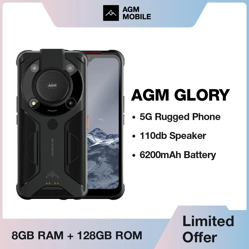 AGM-Glory-5G-Rugged-Phone-8-256G-Android-11-NFC-6200mAh-Arctic-Battery ...