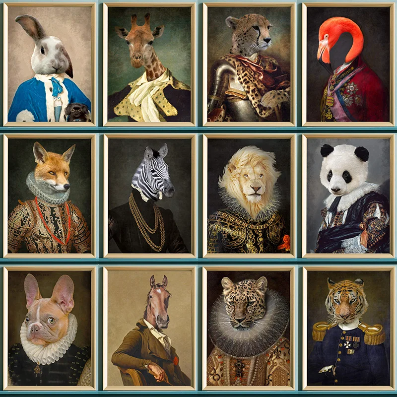 Renaissance-Animal-Painting-Lion-Flamingo-Tiger-Rabbit-Victorian-Animal ...