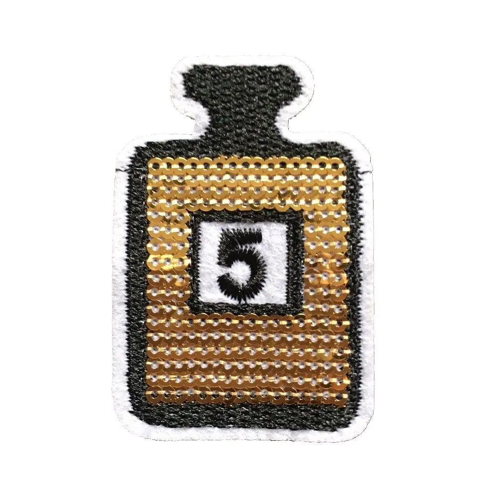 Gold-5-Perfume-Bottle-Sequined-Patches-for-Clothes-Jeans-jeacket-Iron ...