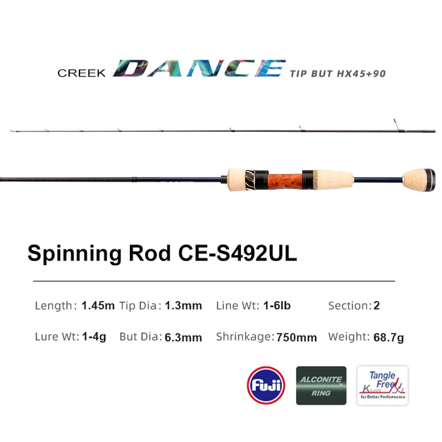 PURELURE CREEK DANCE Trout Rod BFS Fishing Casting UL Spinning Light ...