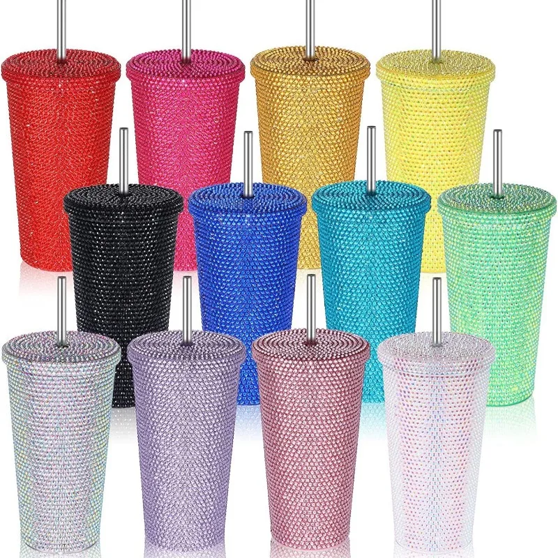 Insulated-Double-Layered-Diamond-Coffee-Cup-with-Removable-Straw-with ...