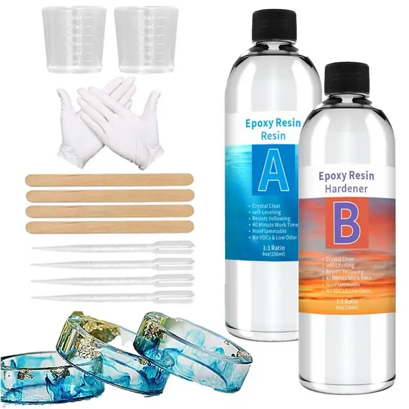 Epoxy-Resin-And-Hardener-Kit-8oz-8oz-Yellowing-Resistant-Easy-Cast ...