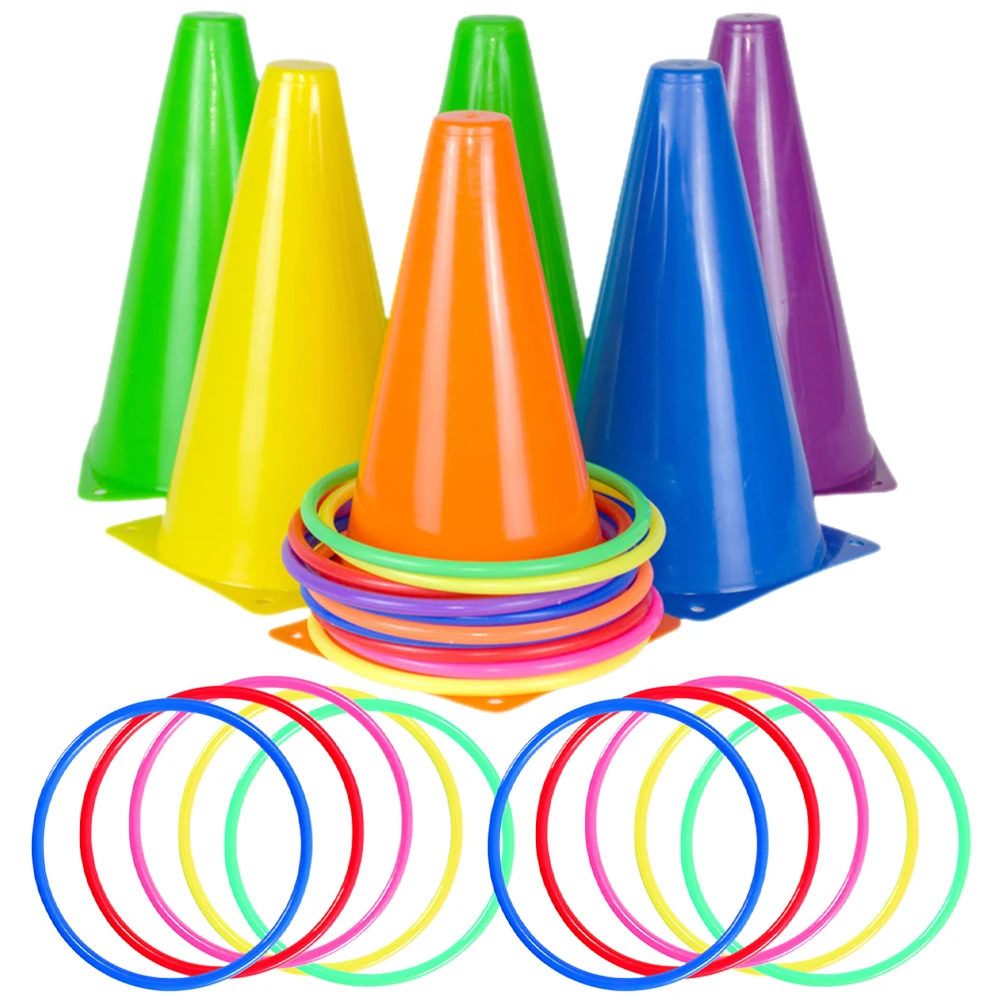 Toss Cones Ring Game Games Kids Soccer Toy Outdoor Football Training Carnival Family Yard Combo ...