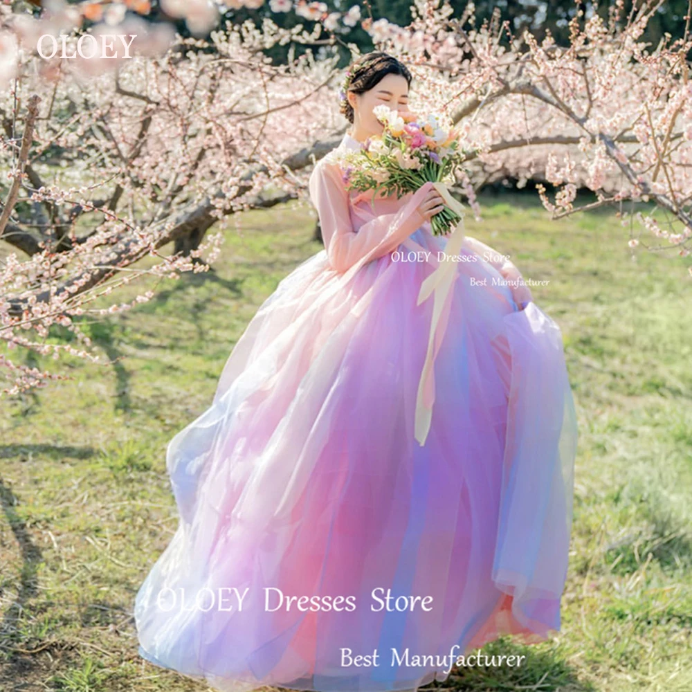 OLOEY-traje-Formal-de-Corea-para-mujer-vestidos-de-tul-de-arco-ris-de ...