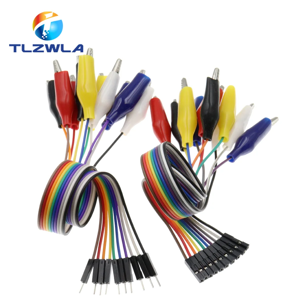 20MM 30MM 10Pin Double-end Alligator Clips jump Wire Male Female ...