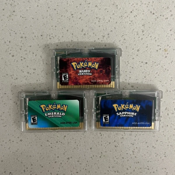 Pokemon-Emerald-Sapphire-Ruby-GBA-32-Bit-Video-Game-Cartrdige-Card-with ...