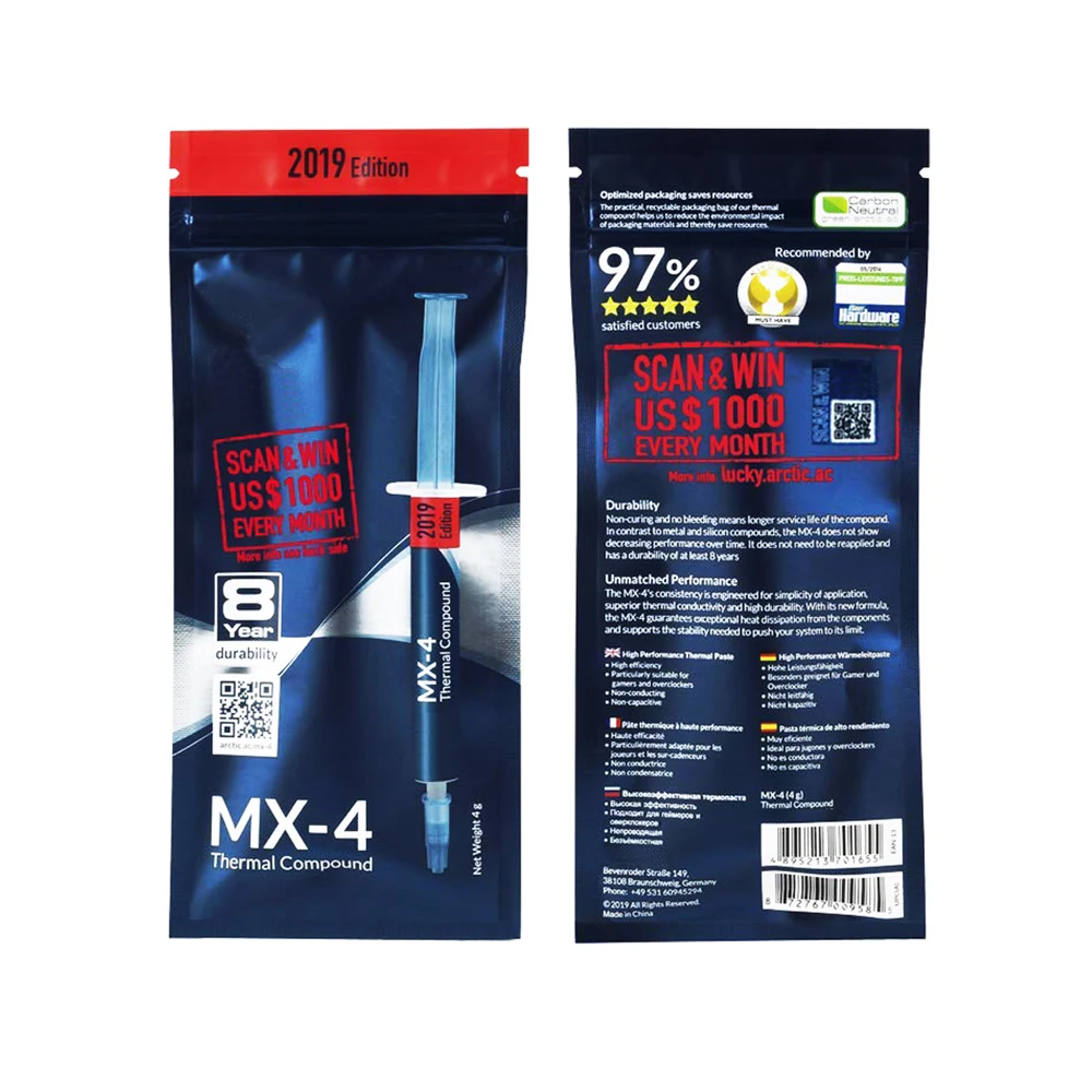Термопаста MX4 для процессора, 8,5 Вт/м-к | AliExpress