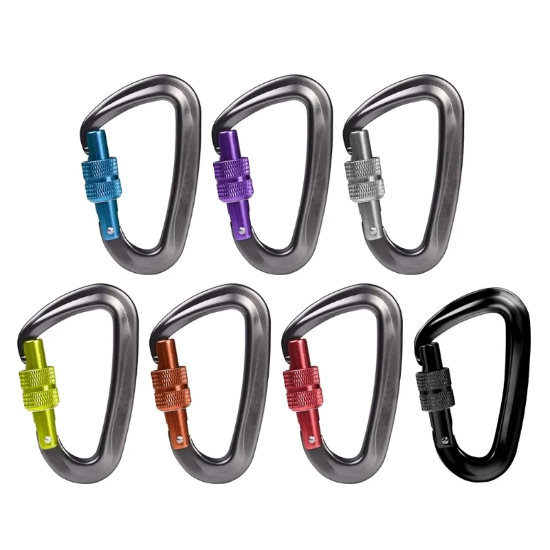 D-shaped-Carabiner-Hook-Hiking-Clip-with-Lock-Aluminum-Alloys-Carabiner ...