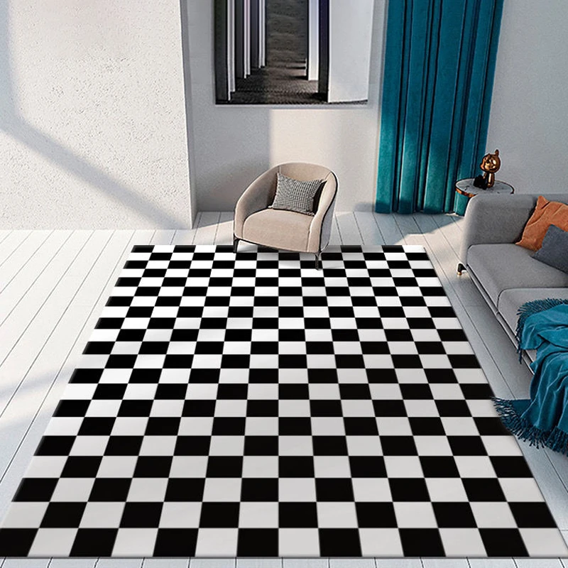 Color Checkerboard Plaid Carpets for Living Room Decoration Large Rugs ...