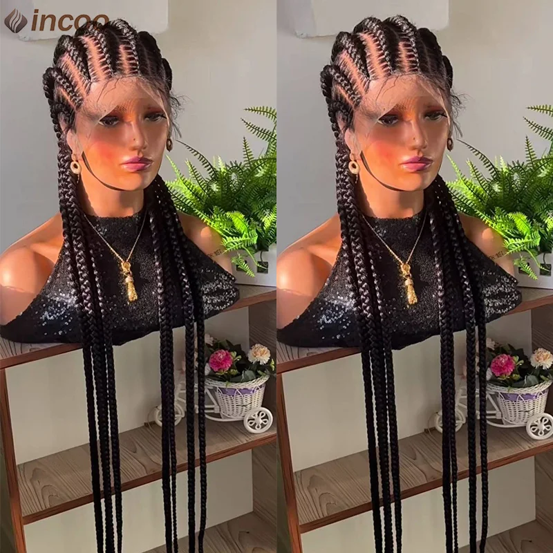 Incoo-Perruque-tress-e-synth-tique-36-pouces-postiche-afro-noir-n ...