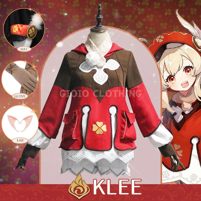 Kids-Genshin-Impact-Klee-Cosplay-Costume-Uniform-Cosplay-Anime-Style ...
