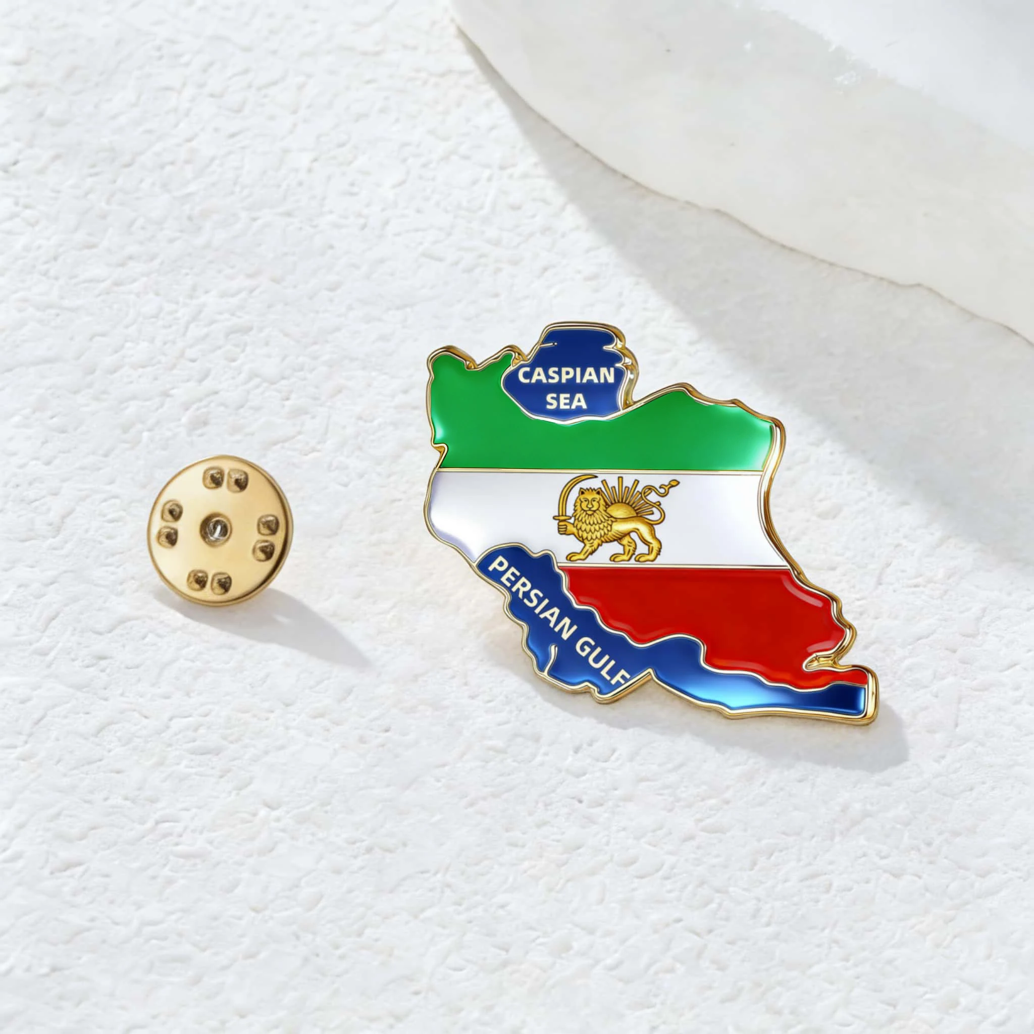Historical Iran Flag Lapel Pin for Collectors Persian Empire Map Brooch ...