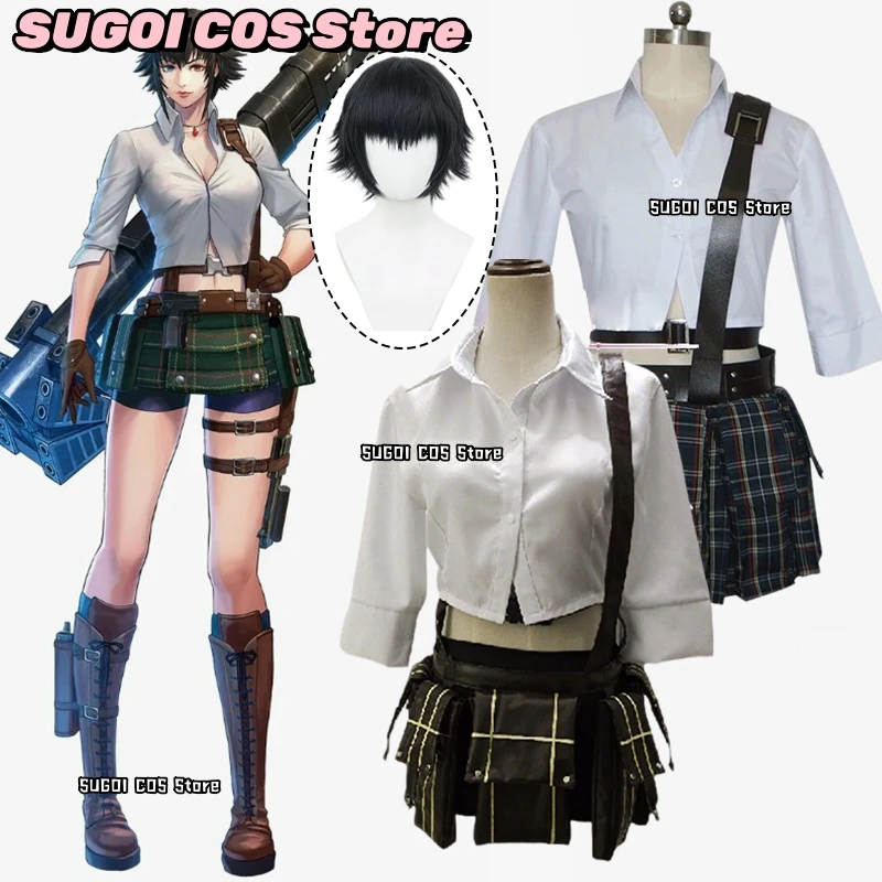 Game DMC 5 V Lady Mary Cosplay Costumes Shirt+Short Skirts Women's ...