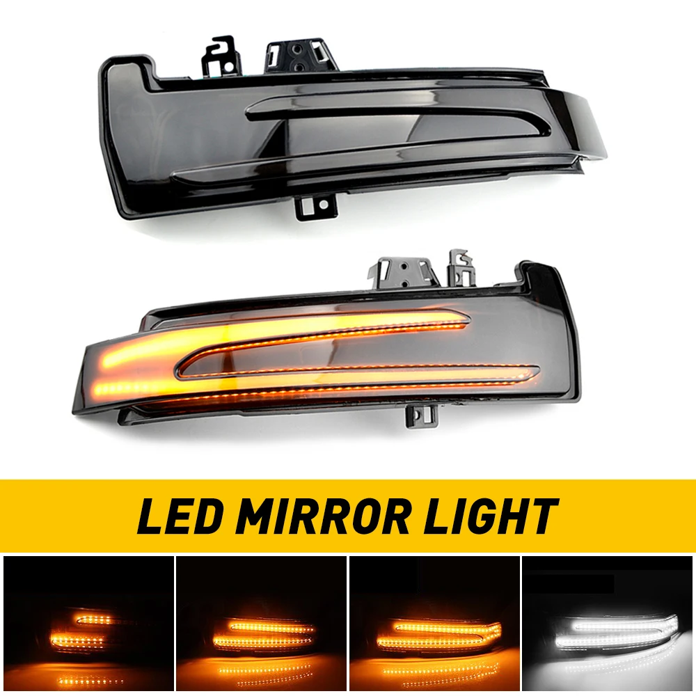 2Pcs-Car-LED-Side-Mirror-Light-Turn-Signal-Lamp-White-Amber-For ...