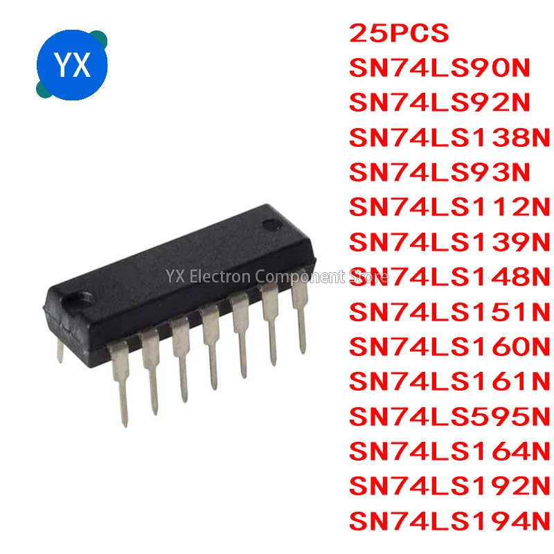 25-piezas-74LS90-74LS92-74LS93-74LS112-74LS138-74LS139-74LS148-74LS151 ...