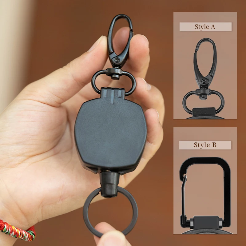 Retractable-Keychain-Badge-Holder-Extendable-Keyring-Ring-Reel-Key-for ...