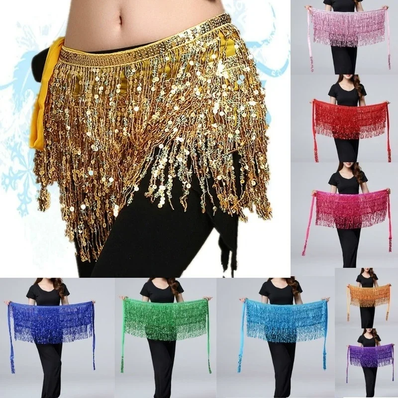Lady Women Belly Dancing Dress Waist Chain Belt Shiny Hula Stage Show ...