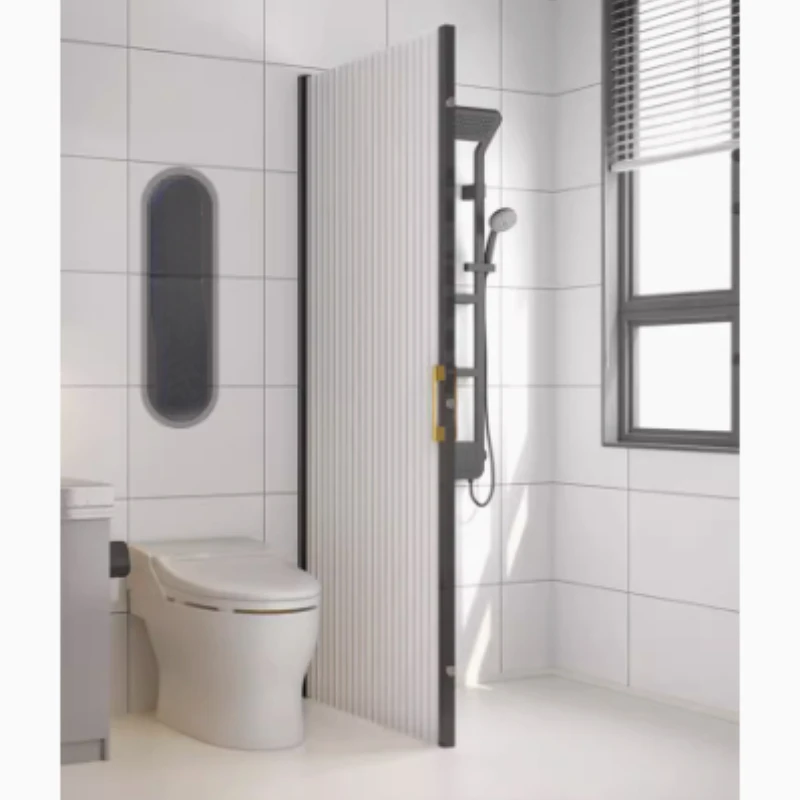 Invisible-Shower-Curtain-Folding-Set-Punch-Free-Bathroom-Partition-Dry ...