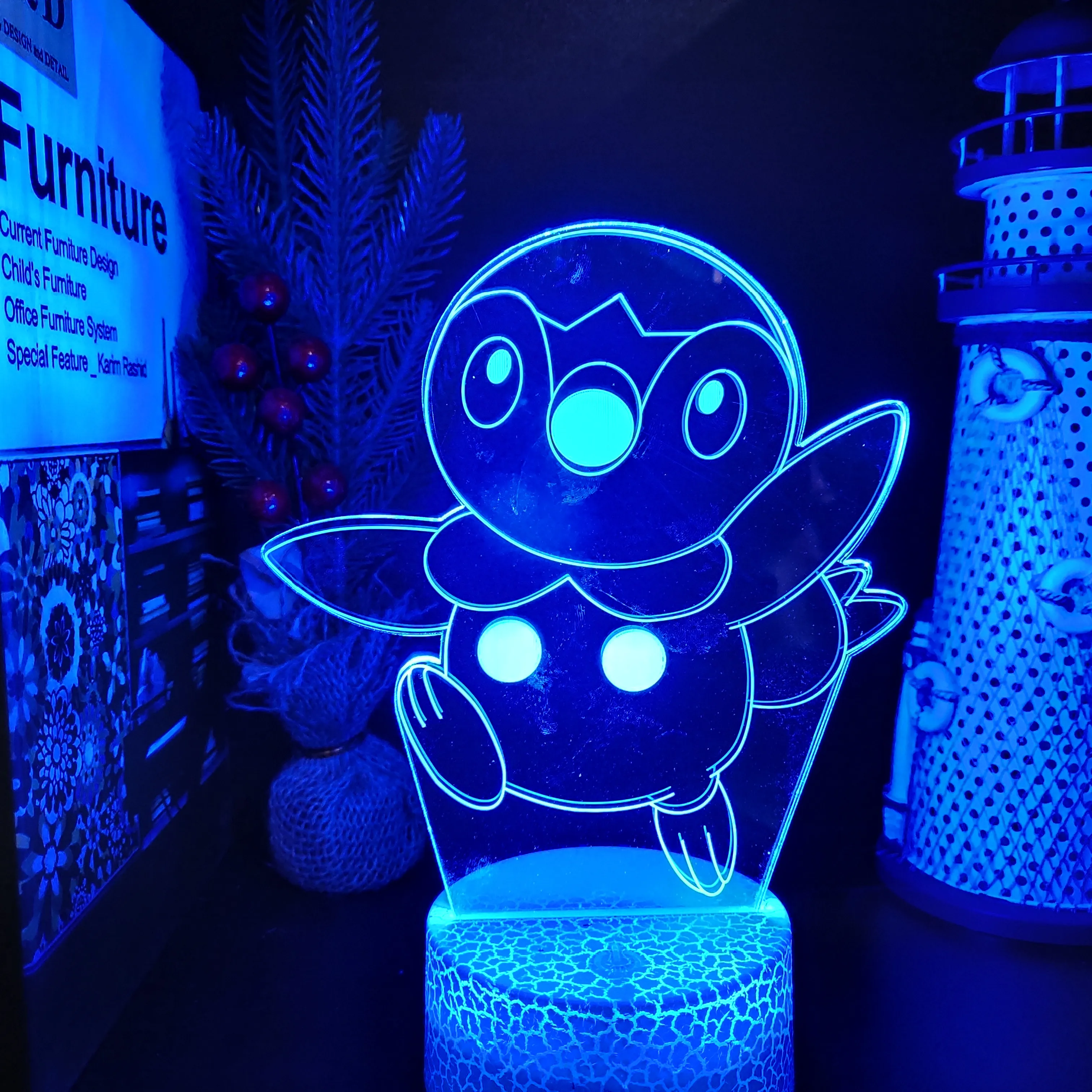 Pokemon Pikachu NightLight Gengar Eevee Anime Figure Colorful LED ...