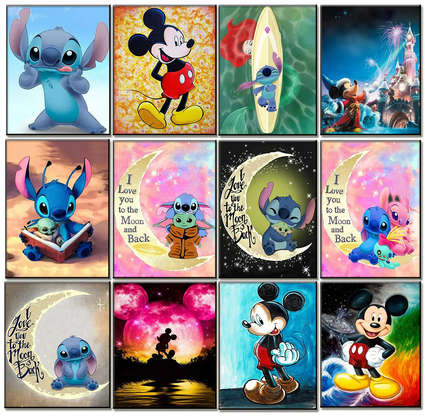 30*40cm Cartoon Mickey Mouse Stitch 5D Child Diamond Painting Full ...