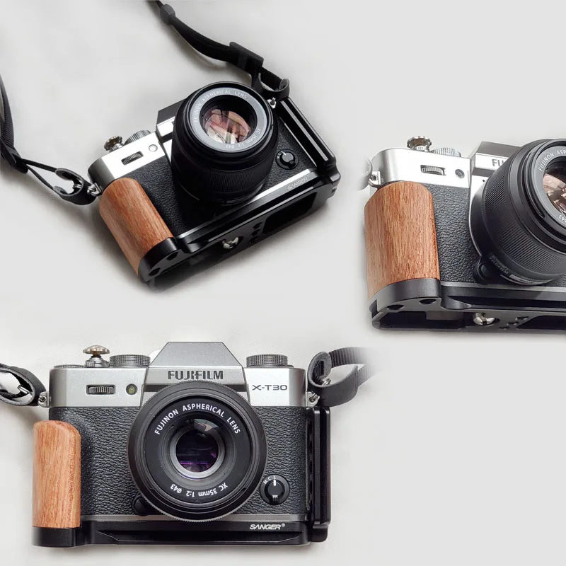 Roadfisher-Camera-Wood-Hand-Grip-Handle-Aluminum-Alloy-Base-For-Fuji ...