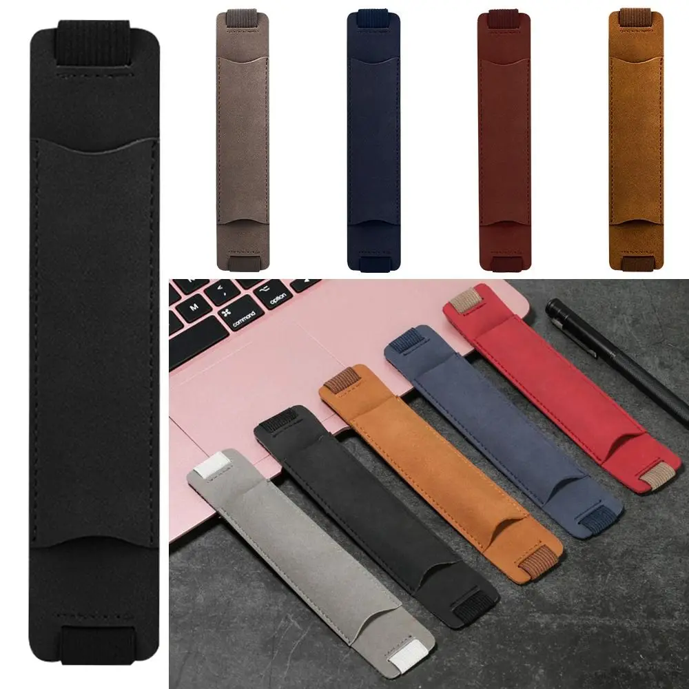 1pc Vintage Pu Leather Pencil Case Book Notebook Rubber Band Pen Clip ...